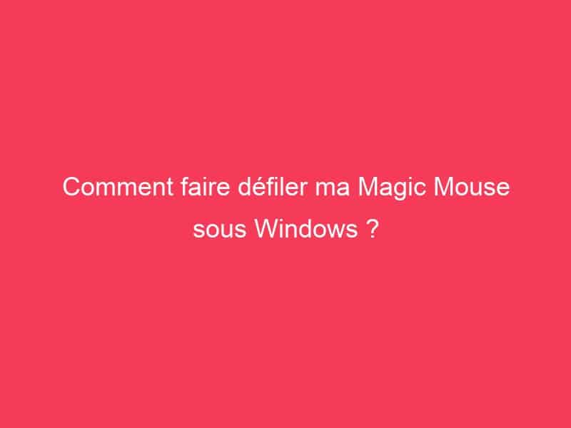 Comment faire défiler ma Magic Mouse sous Windows ? - GAG01