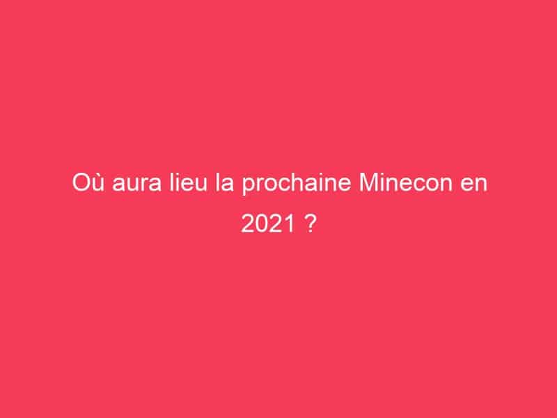 Où aura lieu la prochaine Minecon en 2021 ? - GAG01