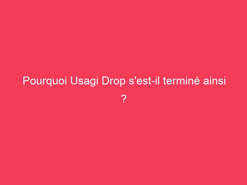 Pourquoi Usagi Drop s'est-il terminé ainsi ? - GAG01