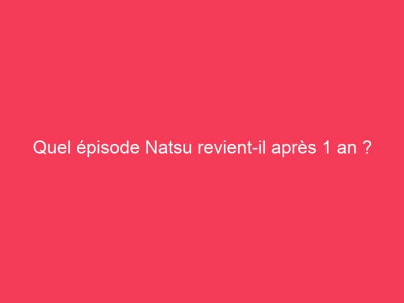 Quel épisode Natsu revient-il après 1 an ? - GAG01
